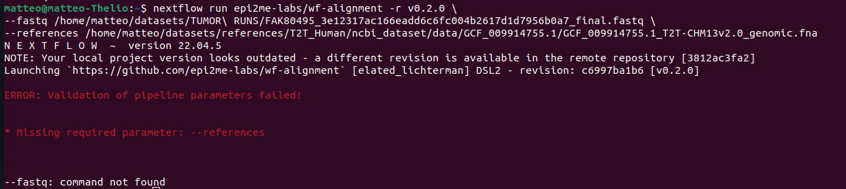 Bug Unknown Parameters · Issue 13 · Epi2me Labswf Alignment · Github 