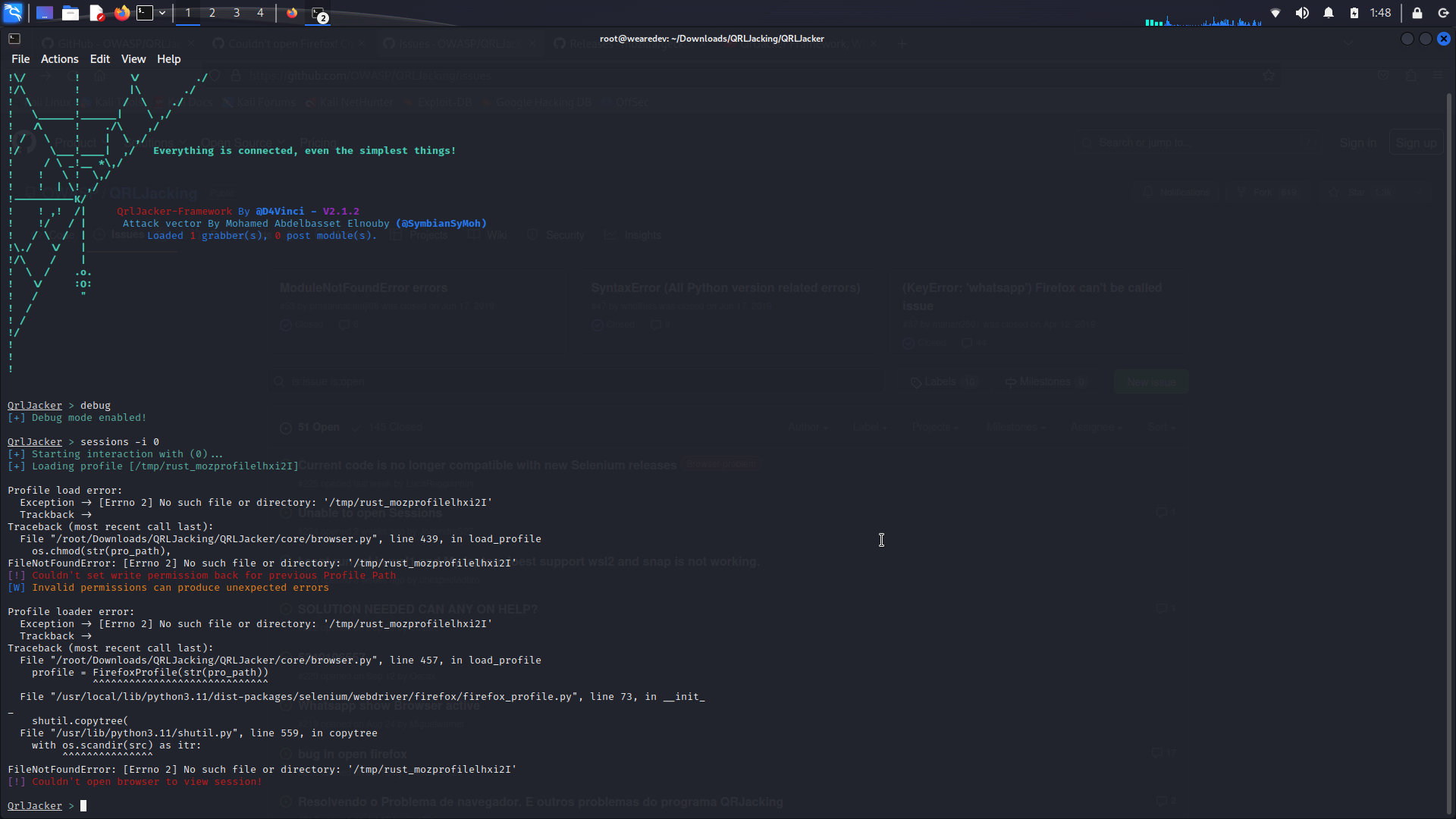Unable to open sessions · Issue #227 · OWASP/QRLJacking · GitHub