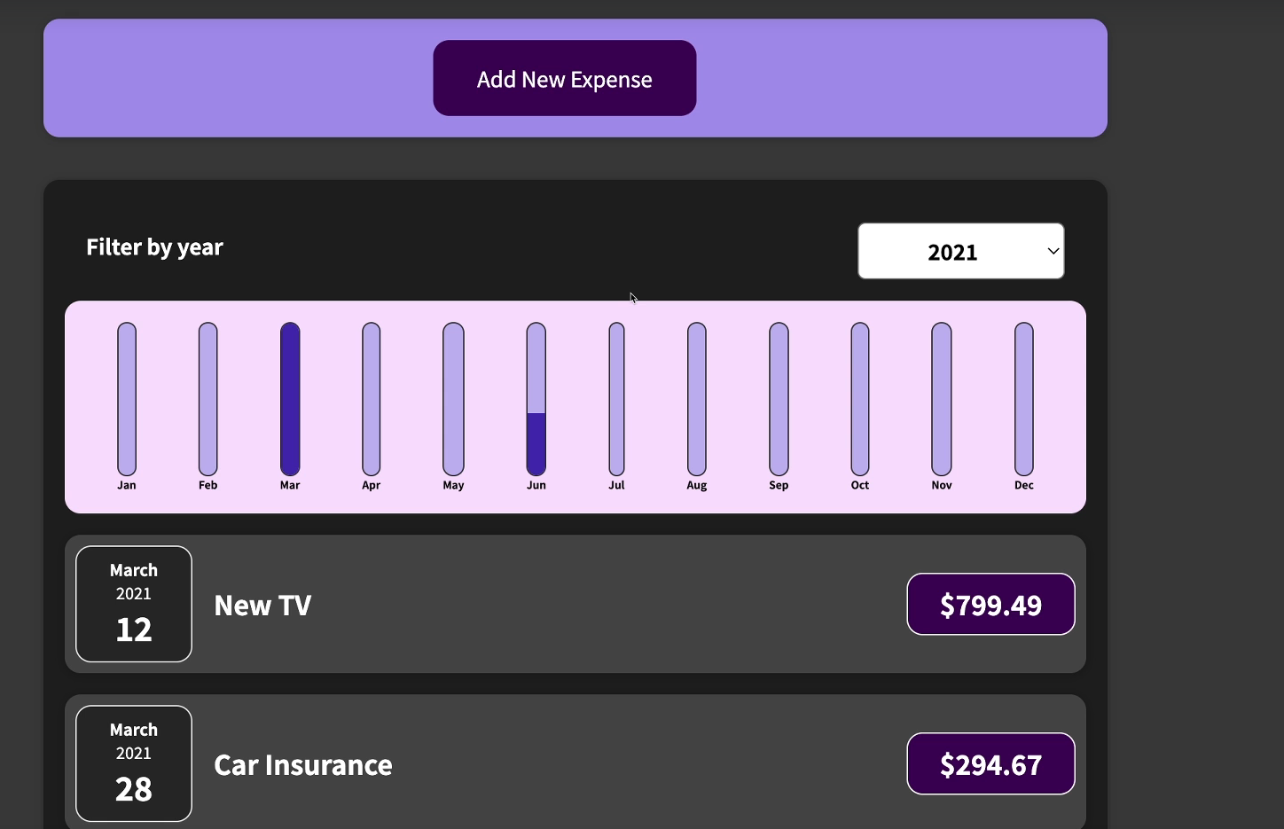 GitHub - shucks18/Expense-Tracker: A simple UI that tracks your monthly expenses built with React