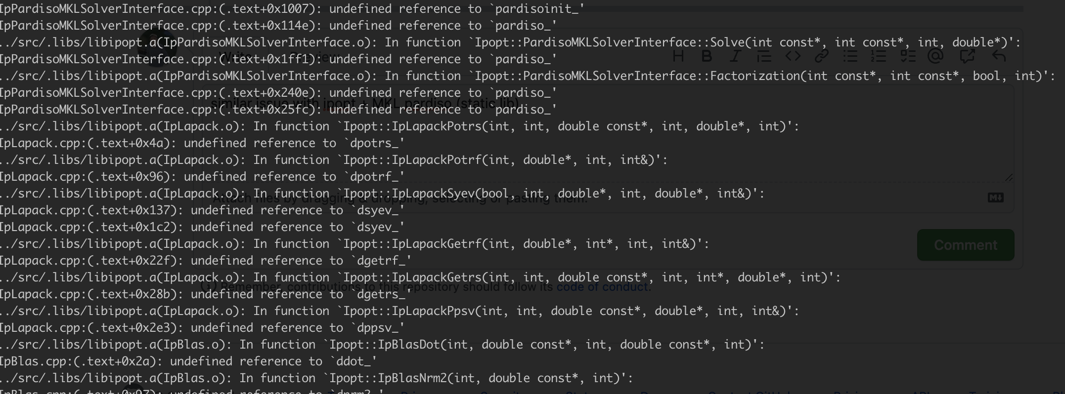error with .a PARDISO (Intel MKL) library (when Linux is OK) · Issue #12282 · msys2/MINGW ...