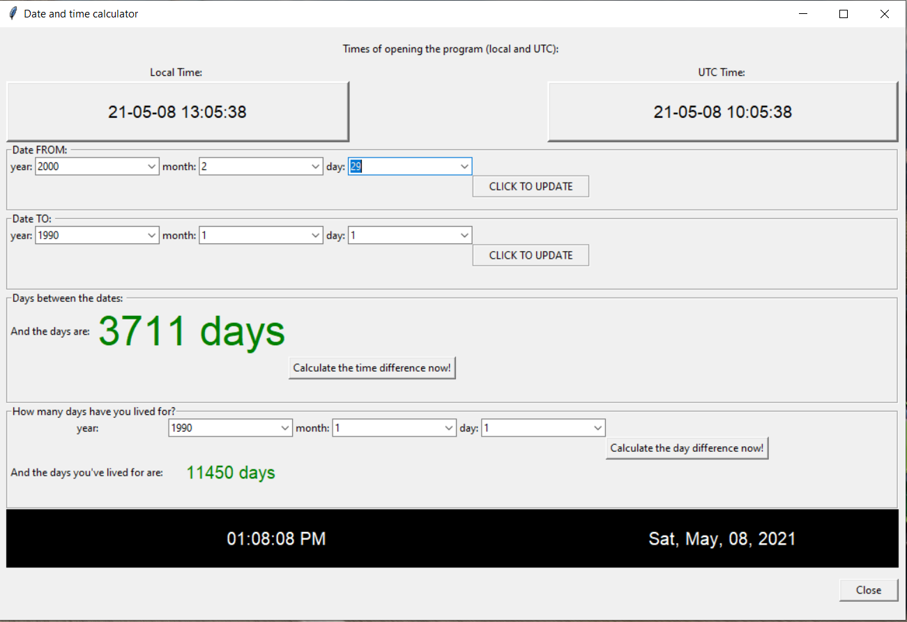 GitHub - rstefanov321/Day_Calculator_GUI: A GUI allowing the user to ...