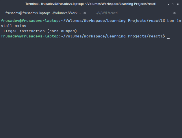 Unable to install a package or to upgrade bun itself (Illegal instruction core dumped) · Issue ...