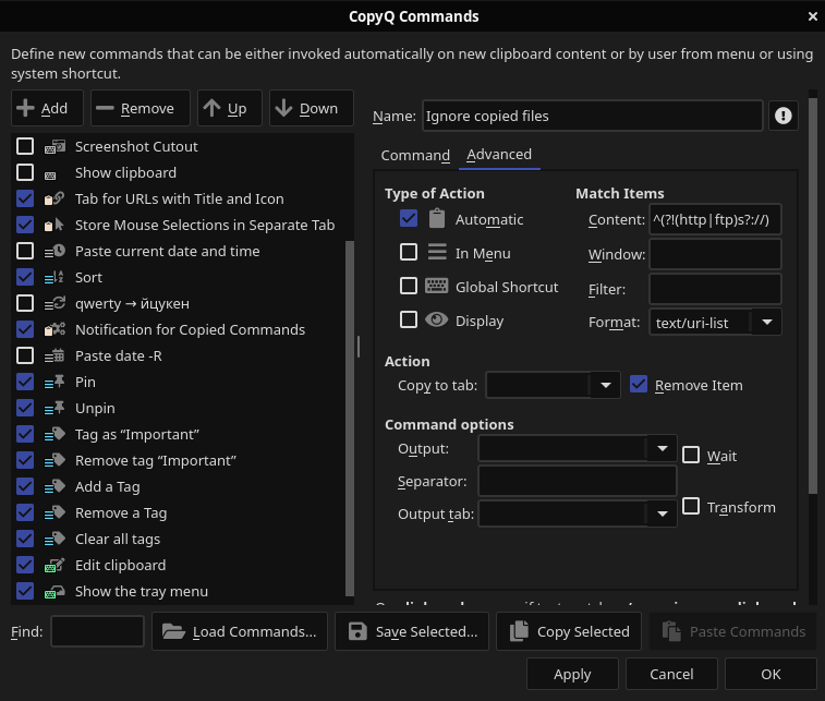 Multiple commands in tray menu · Issue #1175 · hluk/CopyQ · GitHub