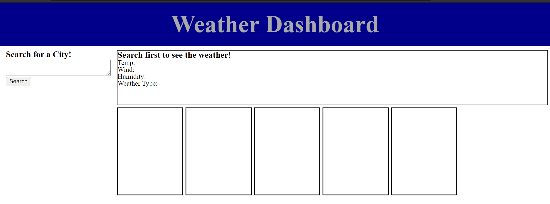 GitHub - mdw93/Weather-Dashboard: Weather Dashboard