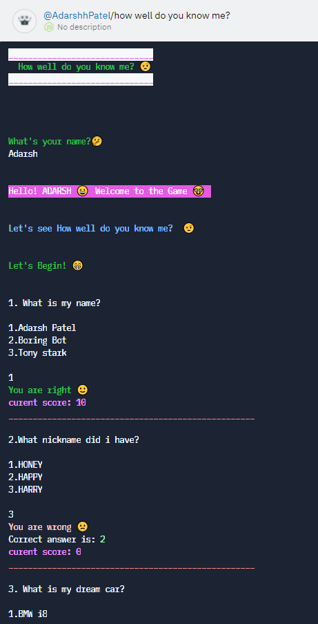 GitHub - Adarsh-Patel-Dev/how-well-do-you-know-me-