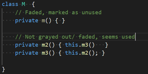 Display down the name of a private method only used by unused private methods · Issue #32203 ...