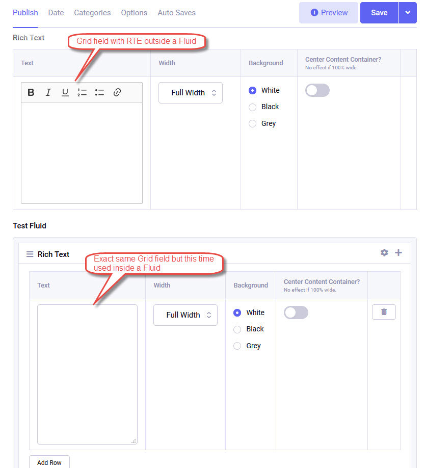 RTE Toolbar doesn't render from inside a Grid Field that's inside a Fluid Field · Issue #616 ...