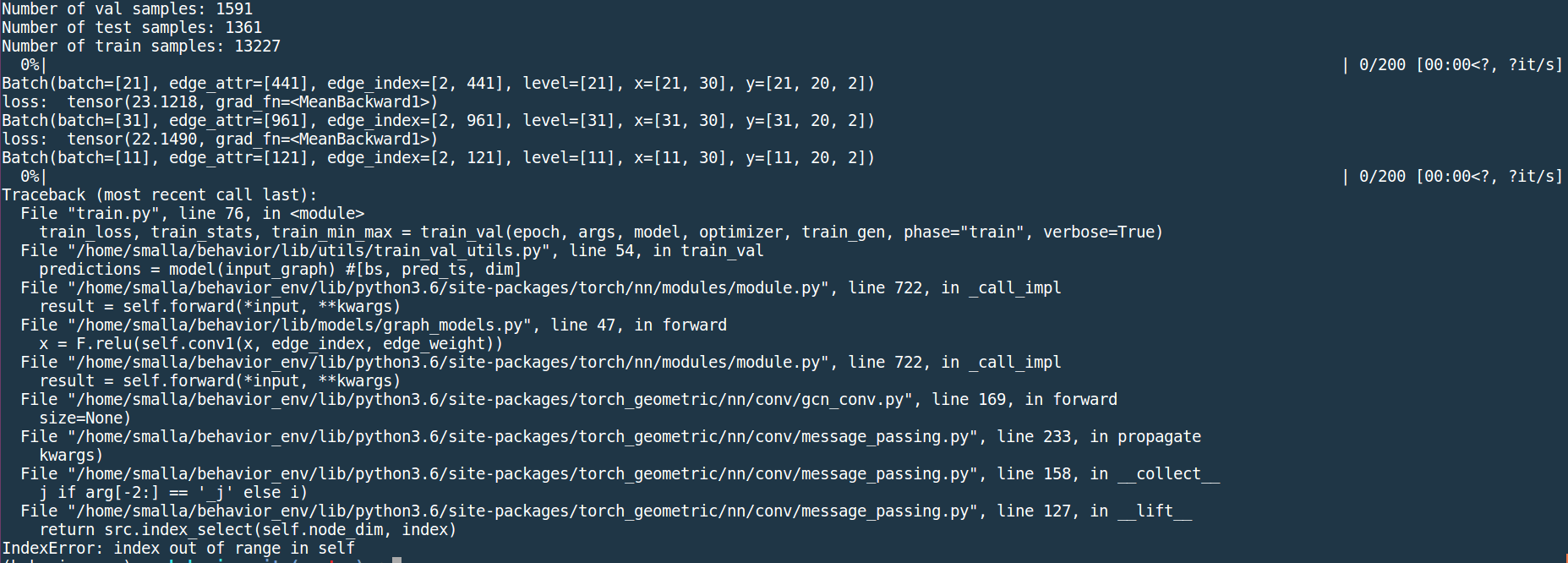index out of range in self · Issue #1529 · pyg-team/pytorch_geometric · GitHub