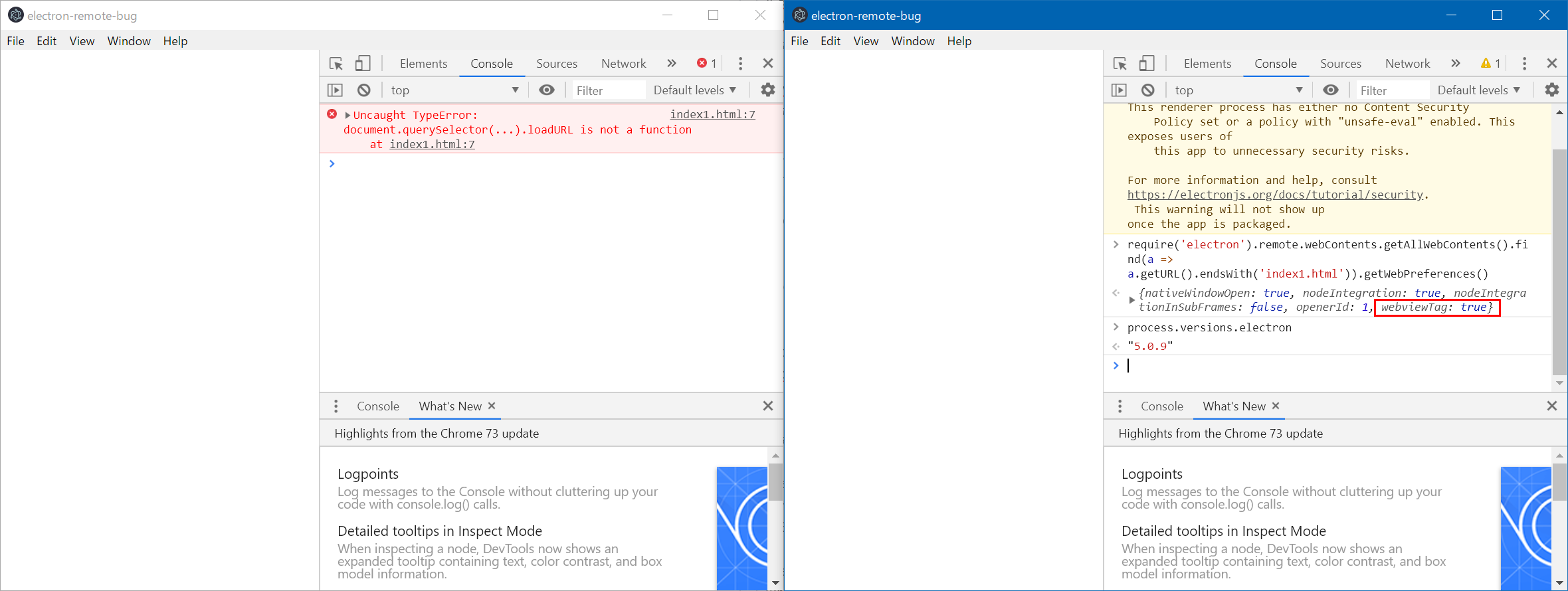 Webpreferenceswebviewtag Option Takes No Effect On Browserwindow Opened By Nativewindowopen