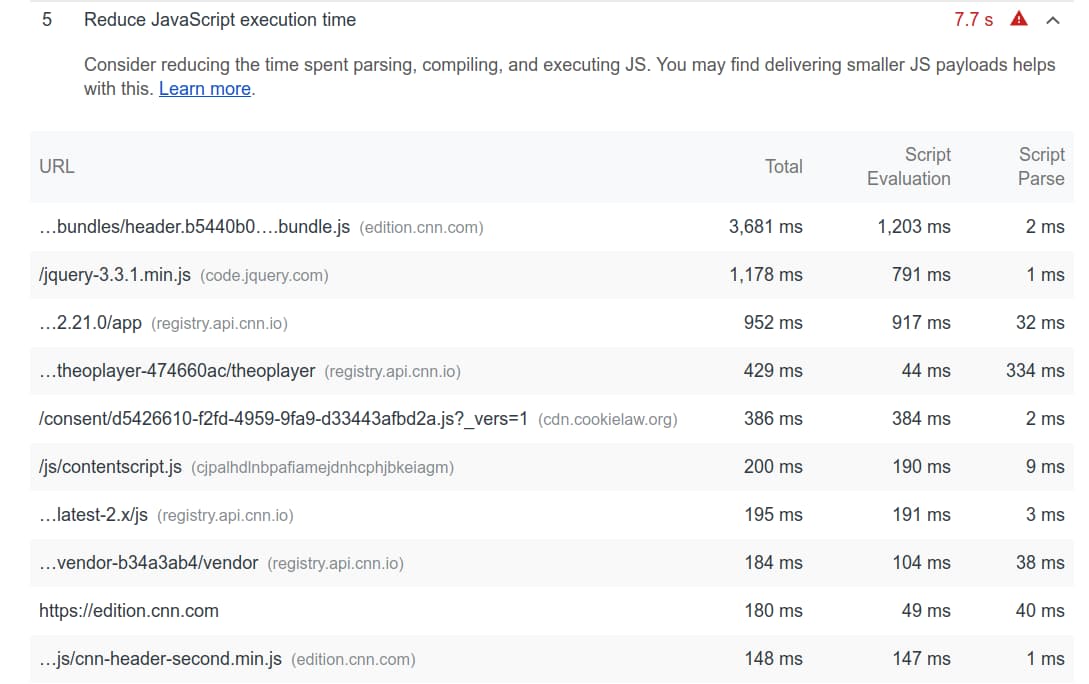 Lighthouse "Script Parse" metric is off · Issue #8094 · GoogleChrome/lighthouse · GitHub