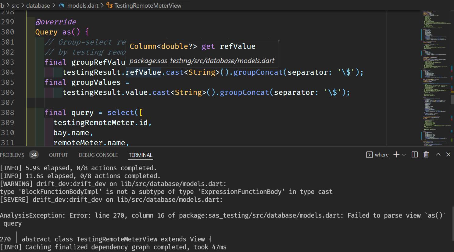 AnanysisException: Failed to parse view `as()` query when overriding ...