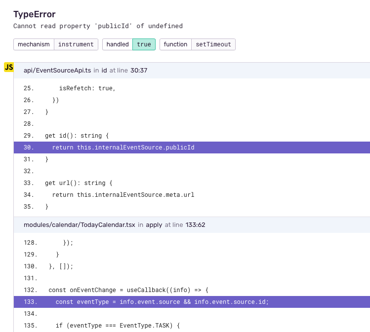 Error reading event source in eventResize (Cannot read property 'publicId' of undefined) · Issue ...