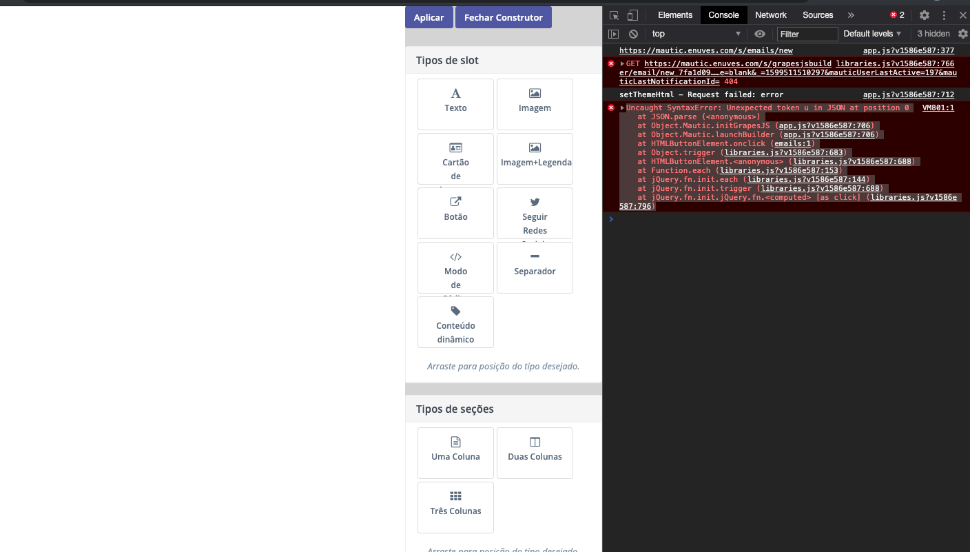 Email Editor Is Broken · Issue 7284 · Mauticmautic · Github