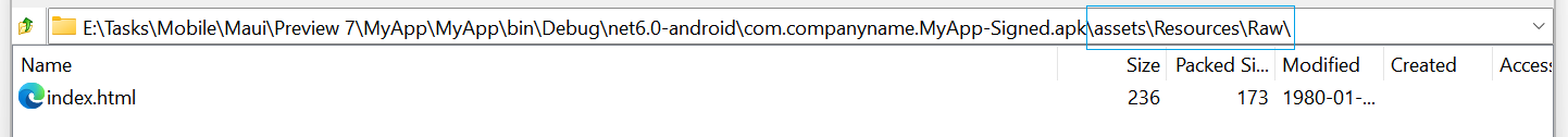 Raw asset added to MauiApp replicates the source folder structure in ...