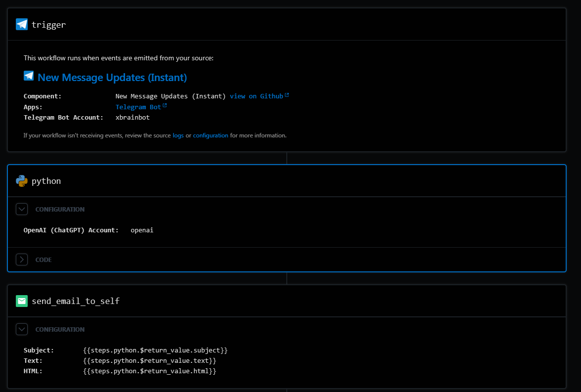 GitHub - yazdipour/xbrain: Telegram > OpenAI > Read Later [instapaper ... GitHub - yazdipour/xbrain: Telegram > OpenAI > Read Later [instapaper ...