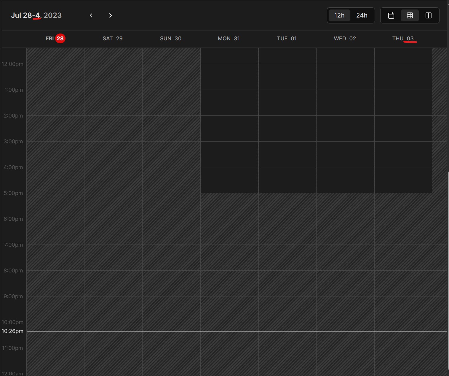 End Date In Scheduler Heading Does Not Match With Calendar Issue