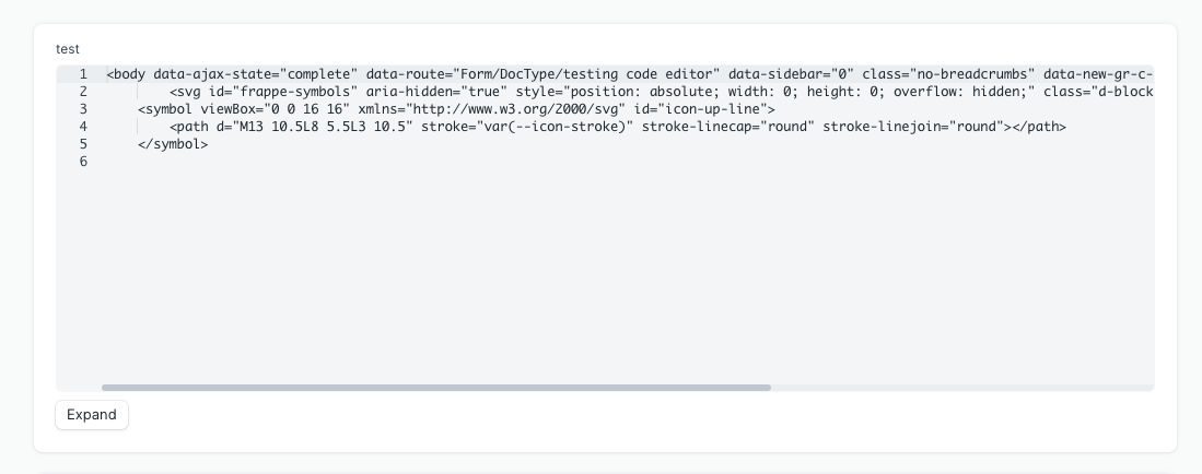 Wrappable code editor · Issue #17636 · frappe/frappe · GitHub