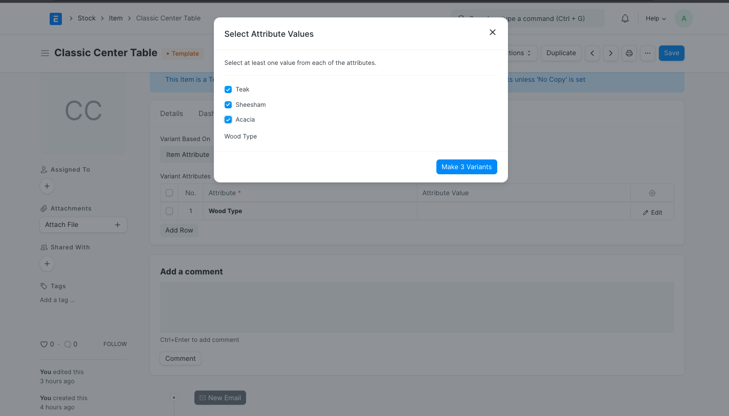 Creation Of Multiple Item Variants Doesnt Work · Issue 32062 · Frappe Erpnext · Github