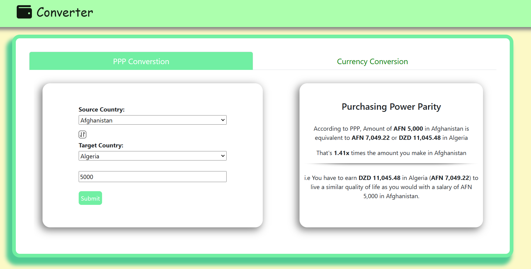 GitHub - kf100/PPP-Conversion-and-Currency-Converter: React as a frontend and Nodejs as a ...