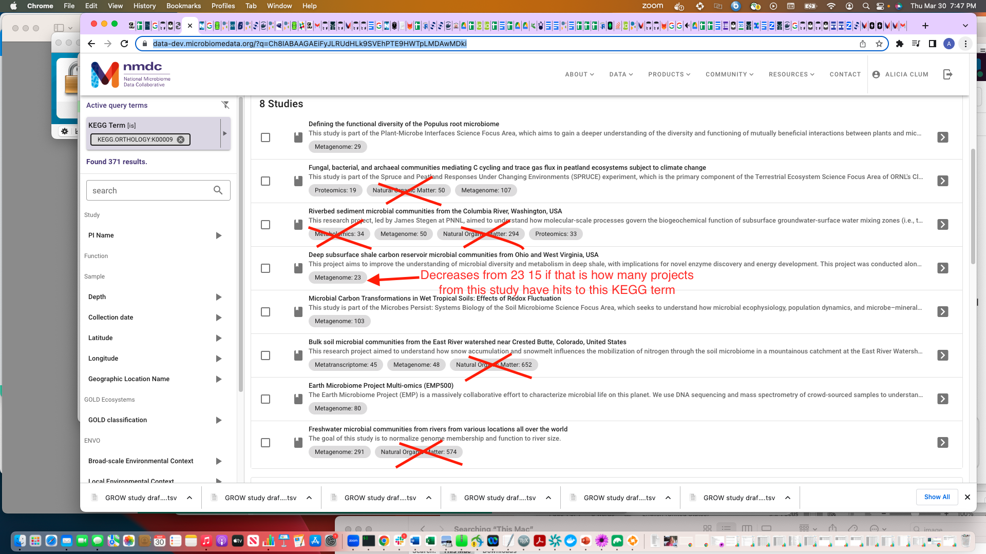 KEGG search results should only display products from which the KEGG hit comes from · Issue ...
