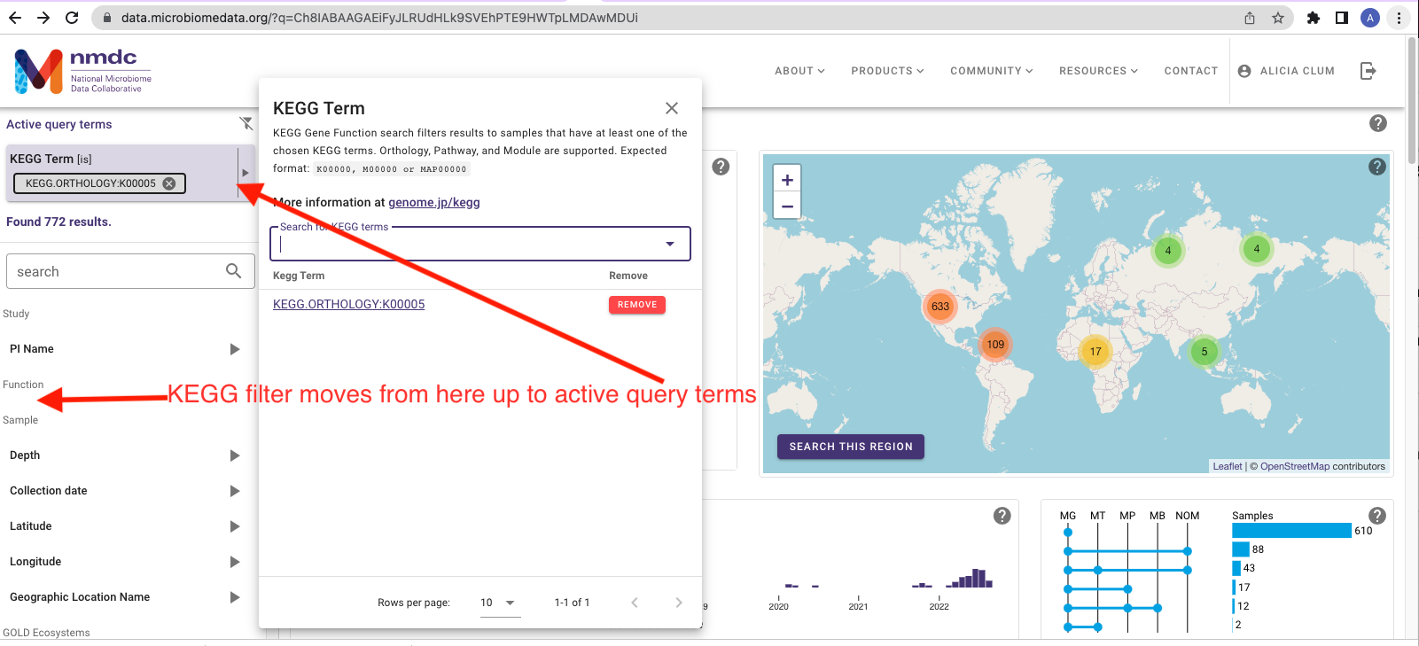 GOLD classification filter view resets after you close and reopen the the search filter window ...