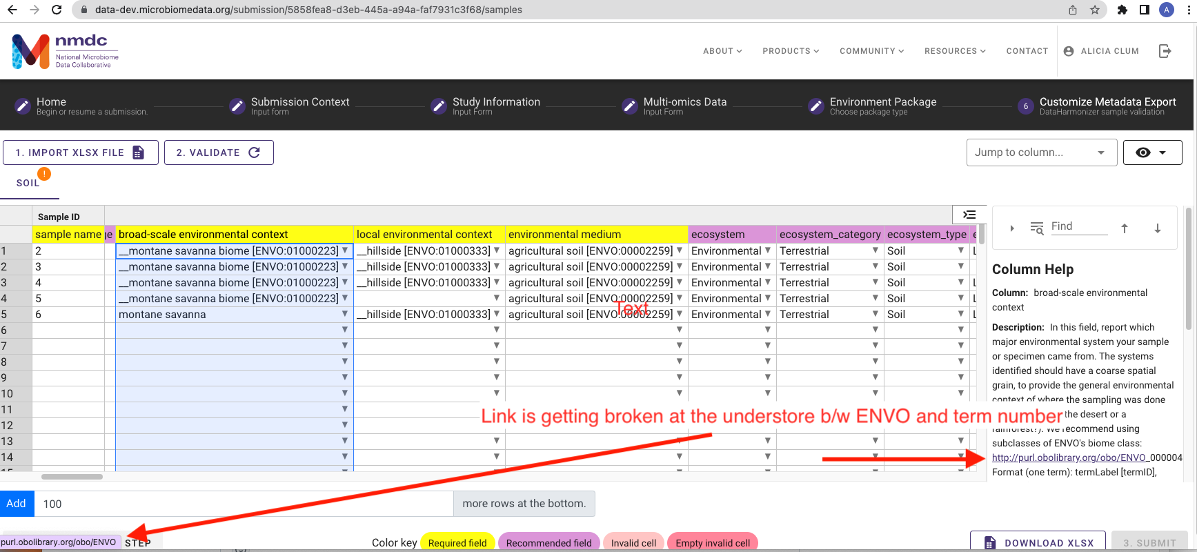 Ontology url links in submission portal help menus not working · Issue #945 · microbiomedata ...