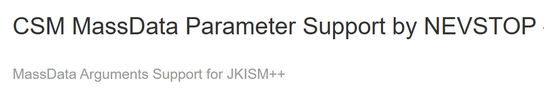 Fix Description In · Issue 4 · Nevstop Lab Csm Massdata Parameter Support · Github