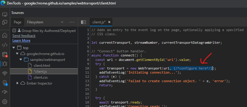 Unable to connect to WebTransport sample client · Issue #1 · wegylexy/webtransport · GitHub