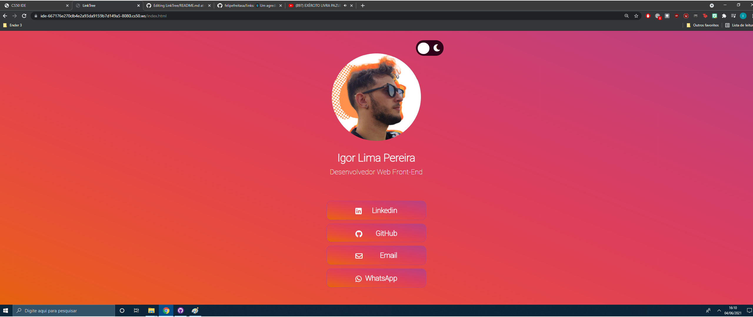 GitHub - igorl4d/LinkTree: 🌲Um LinkTree, que possui modo claro e escuro ...