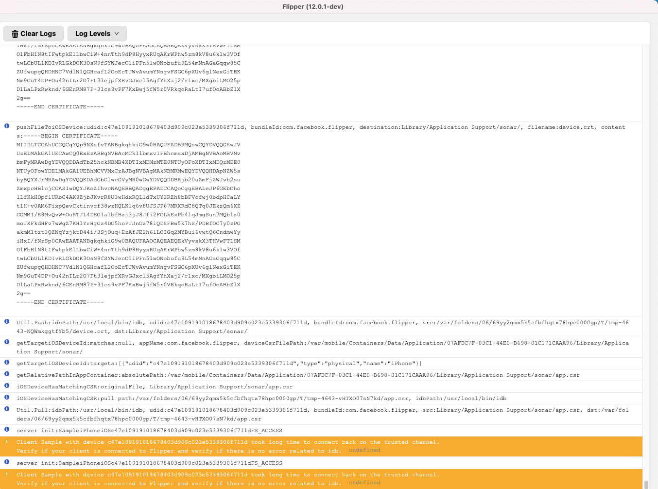 Connect real device app failed due to idb failure of pulling certificate · Issue #2113 ...