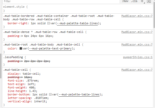MudTable classes are added on top of custom classes · Issue #1410 · MudBlazor/MudBlazor · GitHub