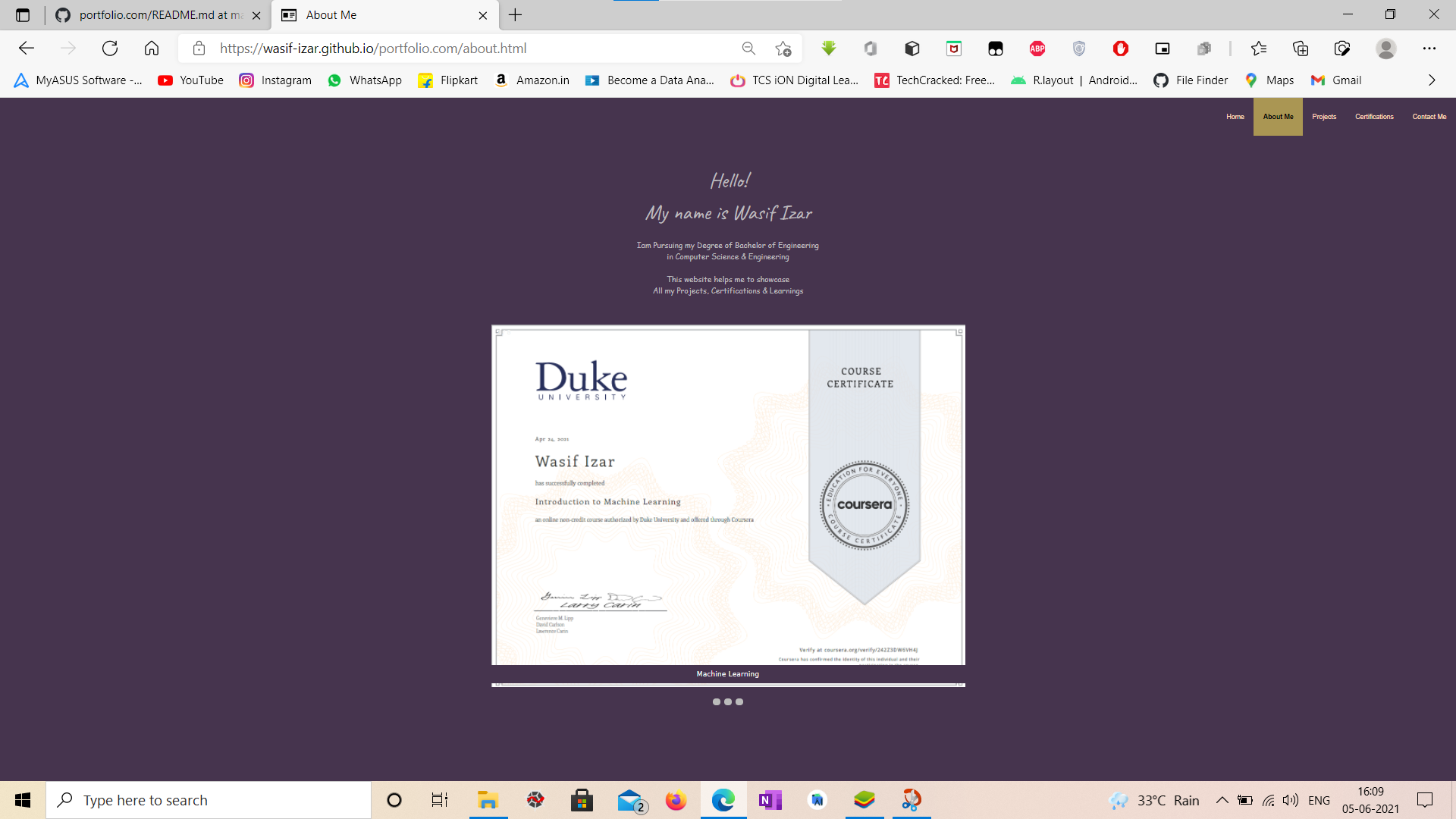 GitHub - wasif-izar/simple-portfolio