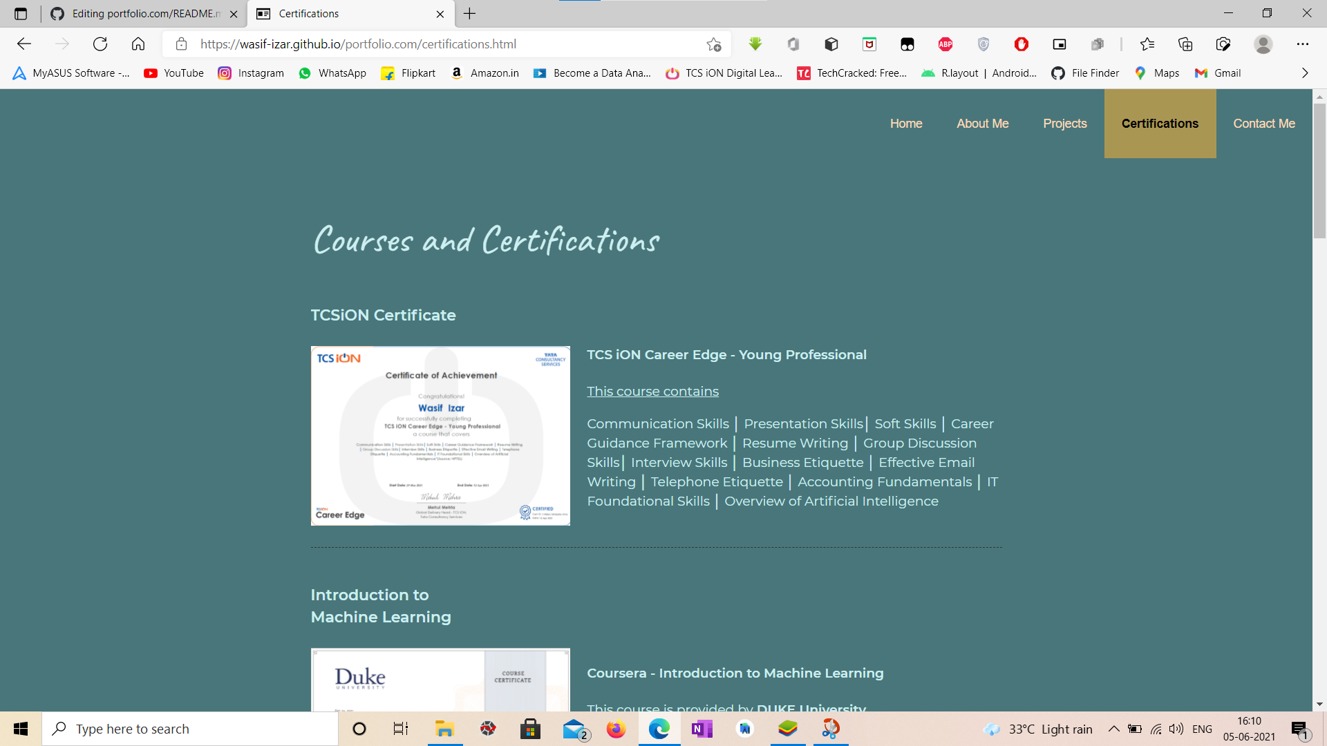 GitHub - wasif-izar/simple-portfolio