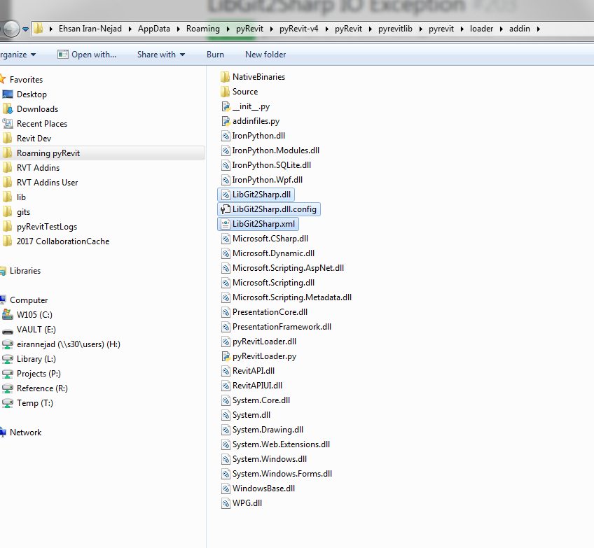LibGit2Sharp IO Exception · Issue #203 · pyrevitlabs/pyRevit · GitHub
