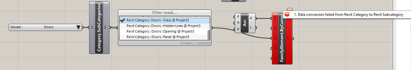 Data Conversion Fails from Category to Subcategory on FamilyElement.ByCurve · Issue #123 ...