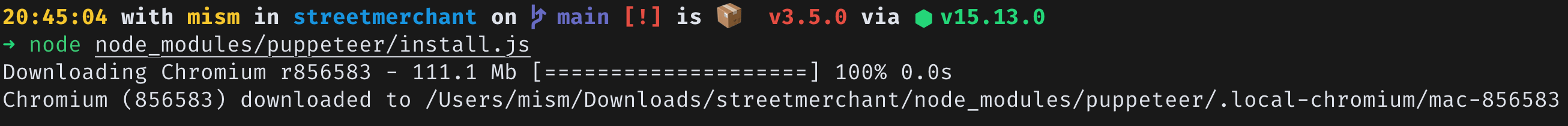 PUPPETEER_EXECUTABLE_PATH: Chromium executable not found | OS X · jef streetmerchant ...
