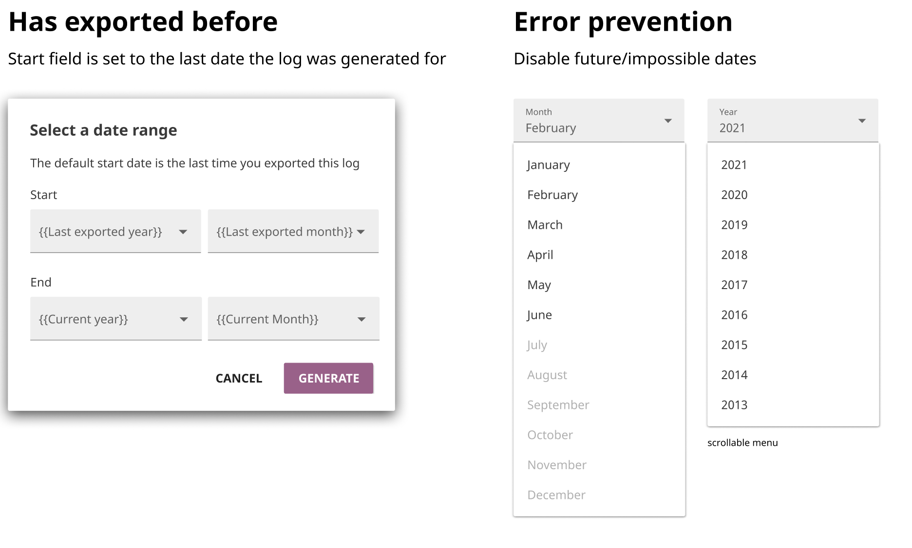 Create KDatePicker and KDateRange components · Issue #360 · learningequality/kolibri-design ...
