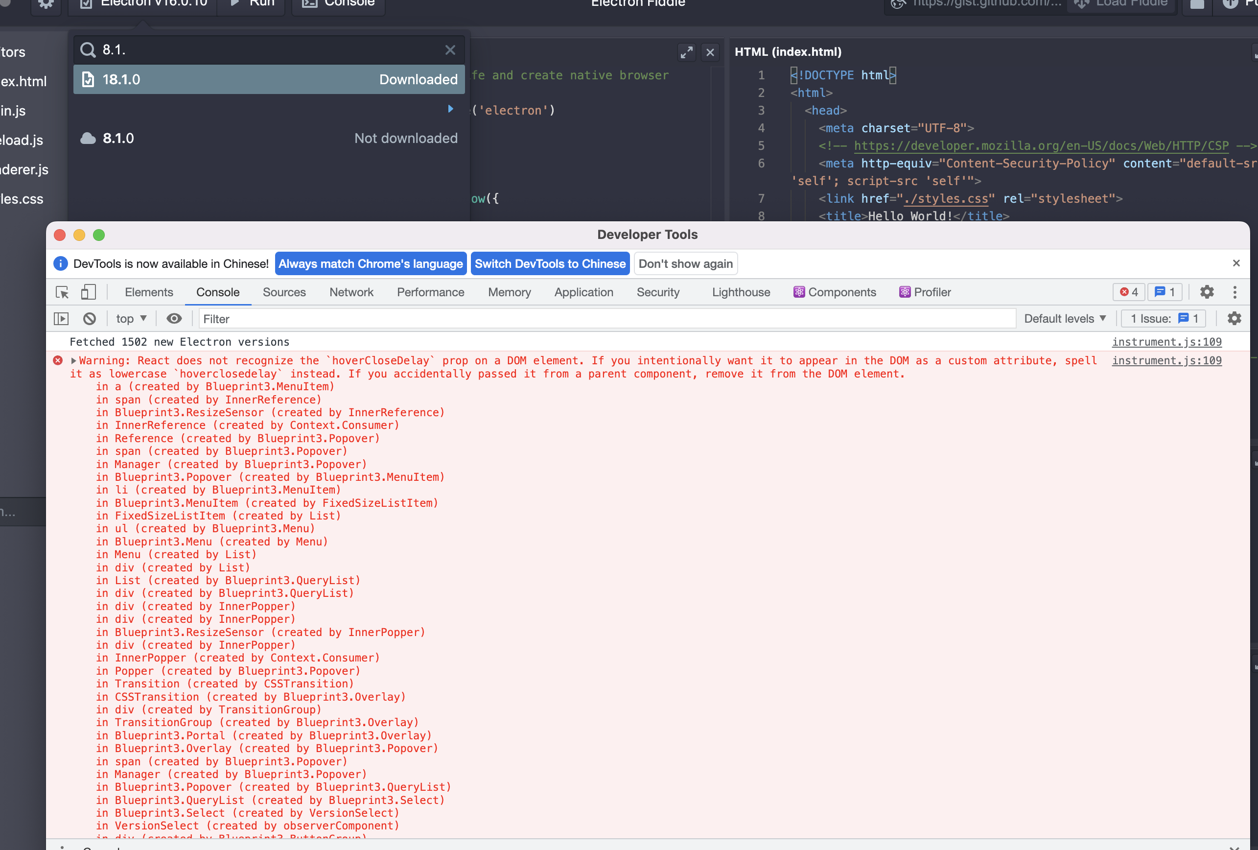 version selector is flipping out · Issue #1145 · electron/fiddle · GitHub