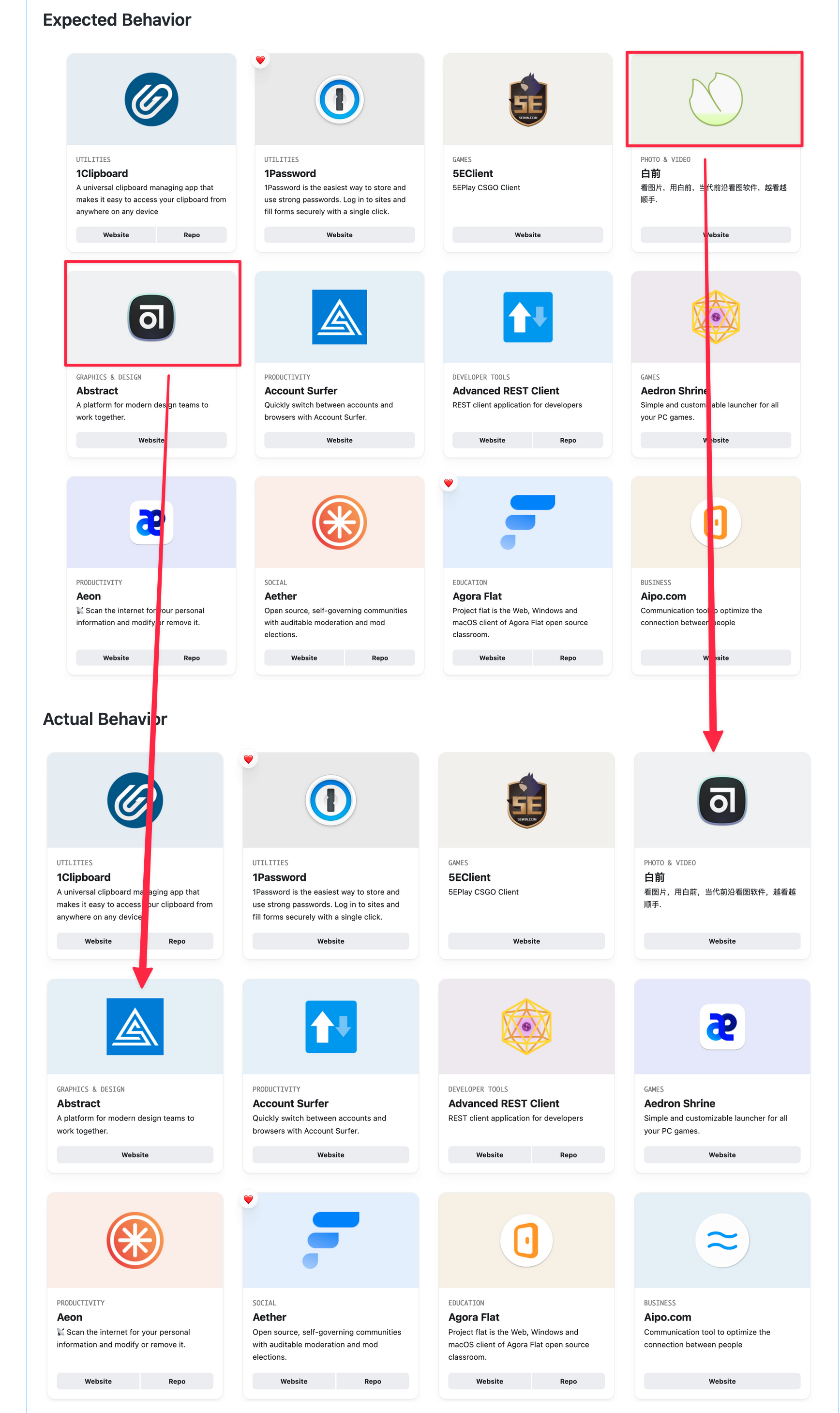 [BUG]: The showcase page display is incorrect · Issue #261 · electron ...