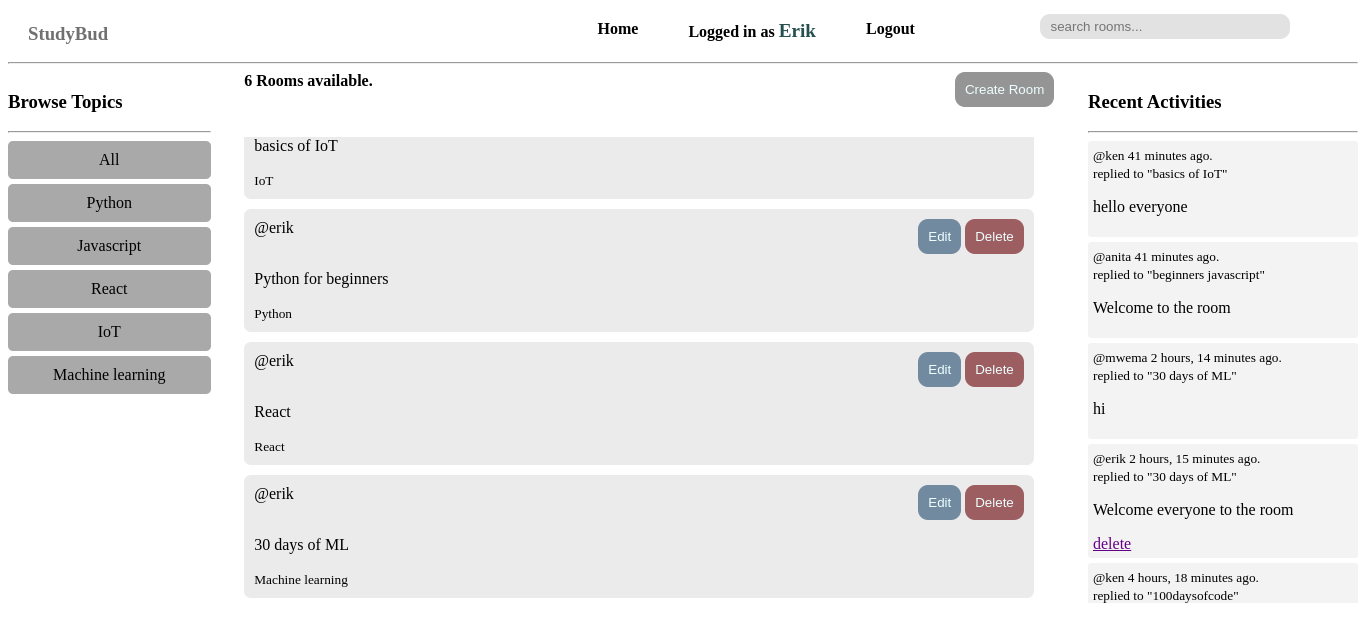GitHub - cmwema/studyBud