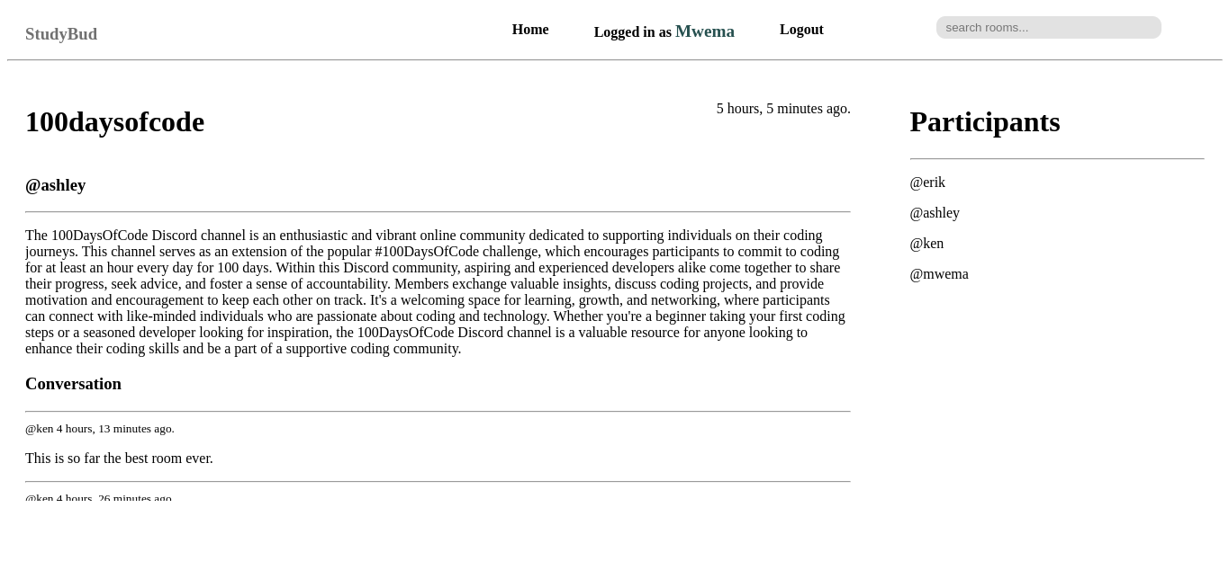 GitHub - cmwema/studyBud