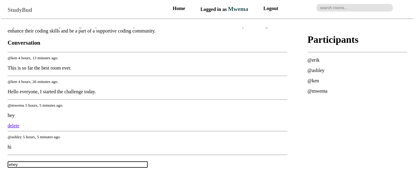 GitHub - cmwema/studyBud