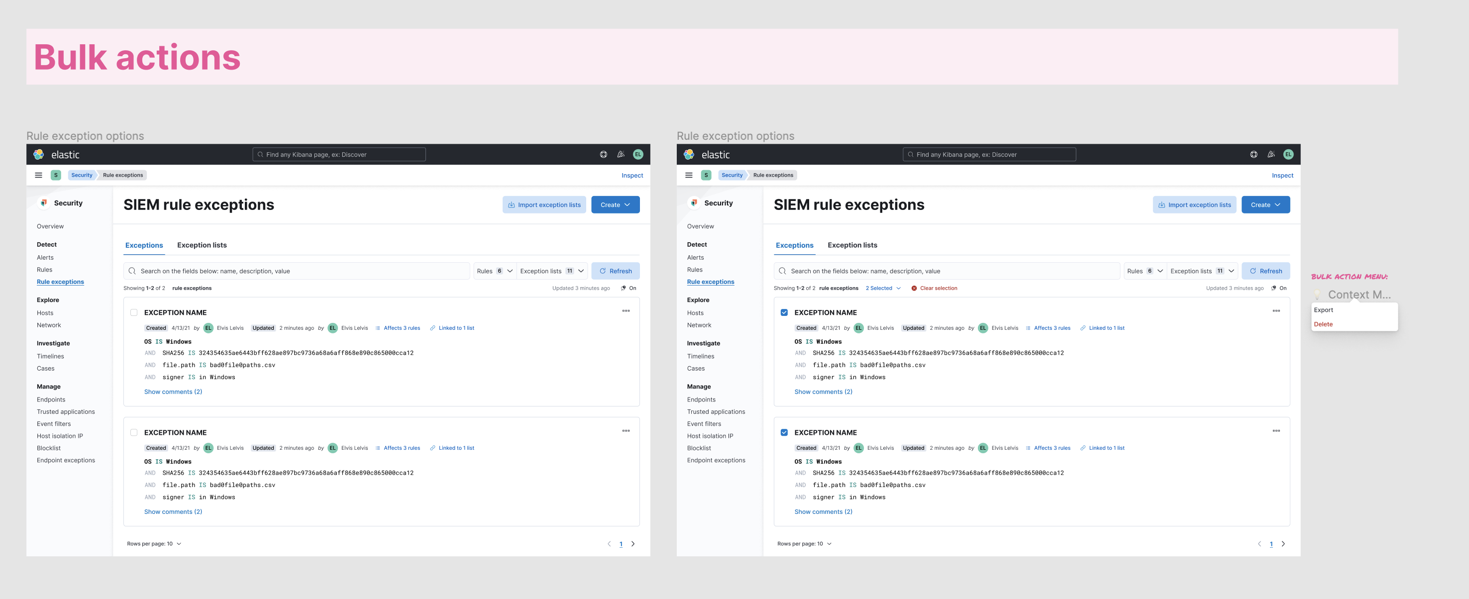 [Security Solution][Exceptions] - All exception lists view · Issue #131659 · elastic/kibana · GitHub