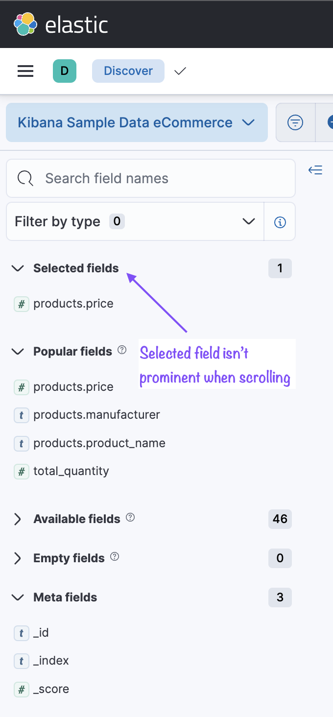 [UnifiedFieldList] UX enhancement: make Selected fields more discoverable and usable when ...
