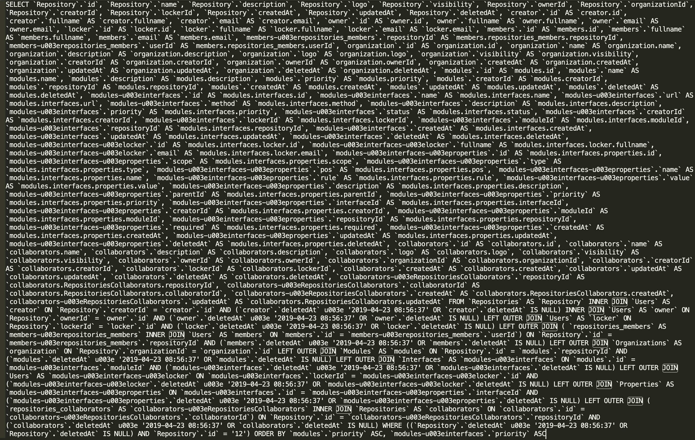 慢SQL查询性能太差 · Issue #487 · thx/rap2-delos · GitHub