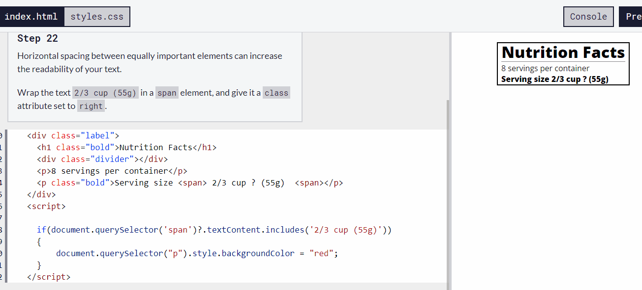 Learn Typography by building a Nutrition Label:Step 22 · Issue #47109 ...