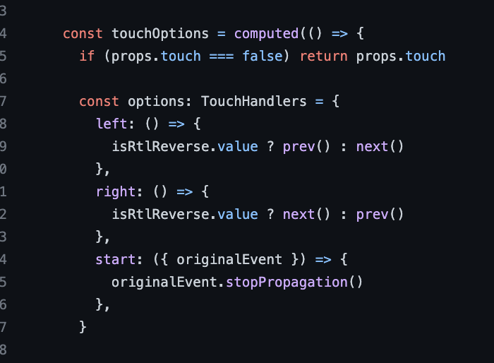 [Documentation] [v-window] Touch default is incorrect · Issue #16438 · vuetifyjs/vuetify · GitHub