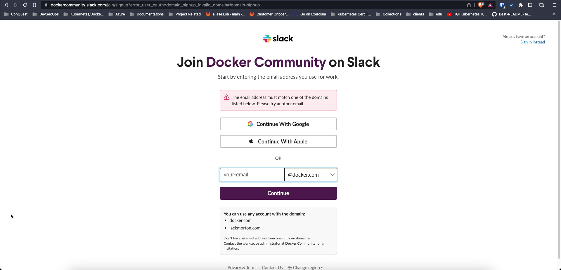 Unable to join the community slack - must have @docker.com email address? · Issue #3836 · moby ...