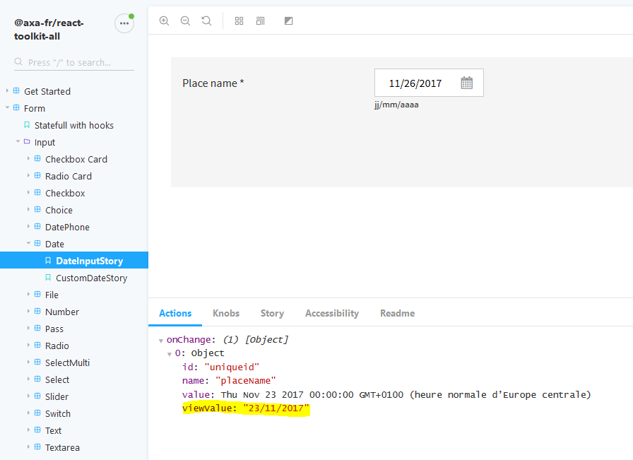 [dateinput Datephone] Different Viewvalue Date Format To Handle · Issue 612 · Axafrance React