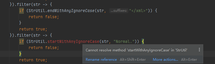 StrUtil缺少与方法endWithAnyIgnoreCase对称的方法startWithAnyIgnoreCase · Issue #2312 · dromara/hutool · GitHub